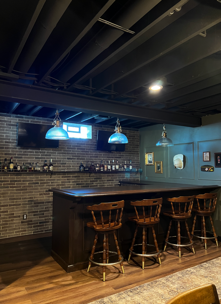 An English Pub Inspired Basement Renovation