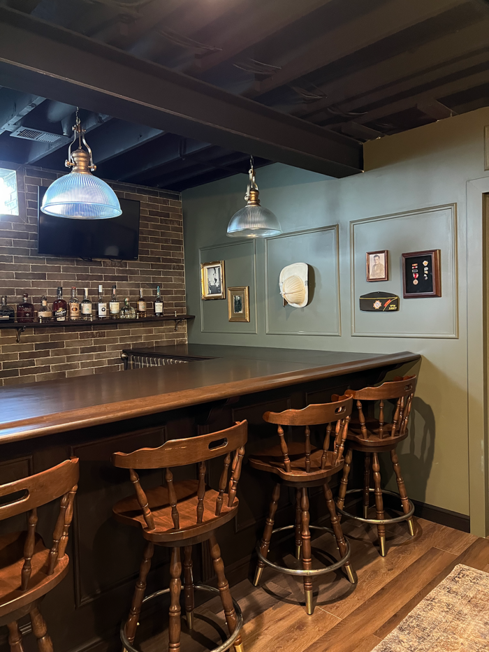 An English Pub Inspired Basement Renovation